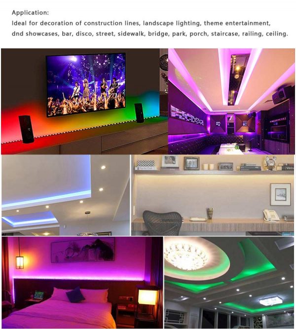RGB Smart LED Strip Lights for Bedroom with Remote - obitol