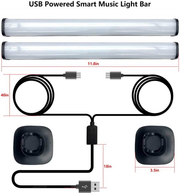 RGB Gaming LED Lights Bar for Room Desk TV Sync Lights - obitol