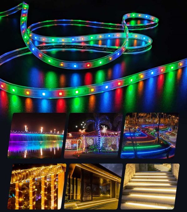 Solar Powered Waterproof Outdoor LED Strip Lights with Remote - obitol