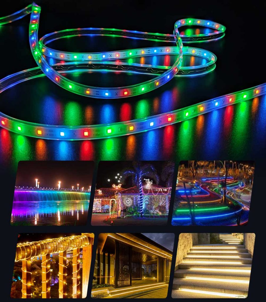 Solar Powered Waterproof Outdoor LED Strip Lights with Remote - obitol